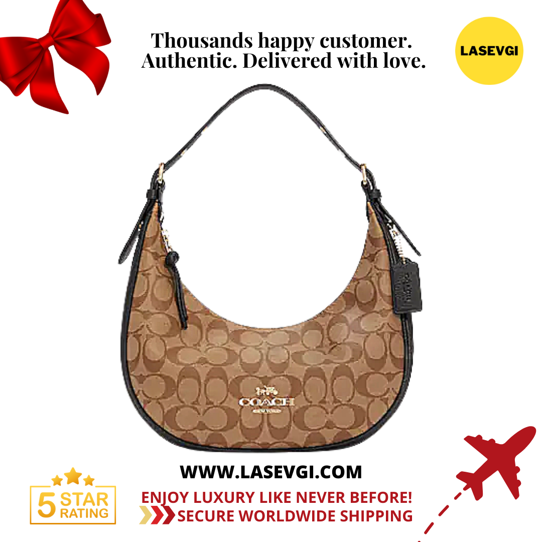 COACH Bailey Hobo Signature Canvas Khaki Black Bag C1322 — www.lasevgi.com