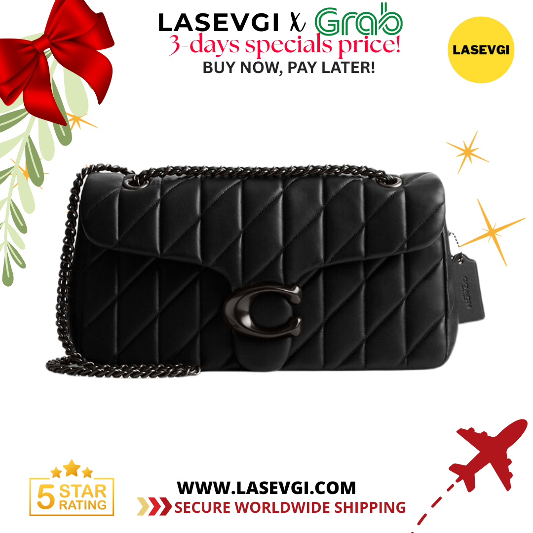 LASEVGI X GRAB! COACH Tabby Shoulder Bag 26 with Quilting in Black ...
