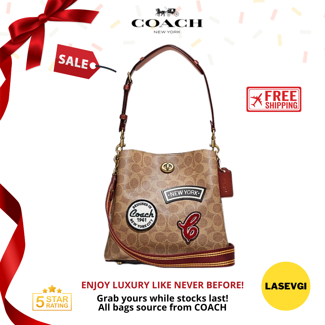 Coach Willow Bucket Bag in Signature Canvas with Coach Patches C6868 ...